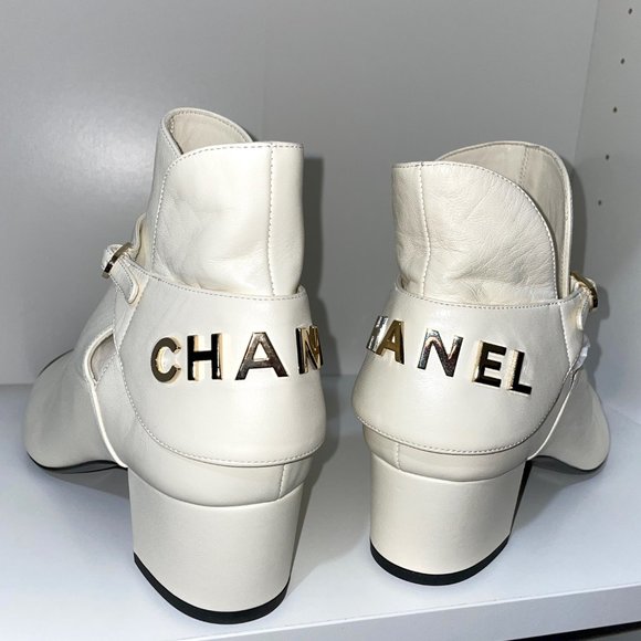 CHANEL | Shoes | Chanel Crowns Short Buckle Logo Boot 45mm | Poshmark